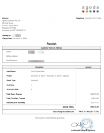 วิธีการขอใบเสร็จรับเงินค่าที่พักจาก Agoda ผ่านหน้าเว็บ – 2Baht Travel